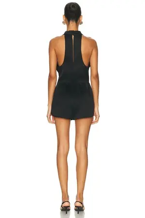Simkhai Halia Draped Satin Romper