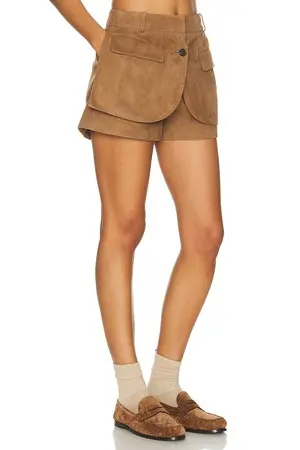 Monse Deconstructed Leather Shorts