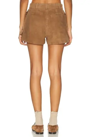 Monse Deconstructed Leather Shorts