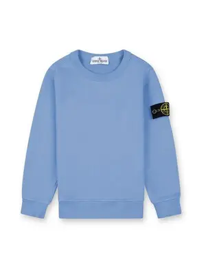 Stone Island Sweatshirt With Logo - Baby Blue