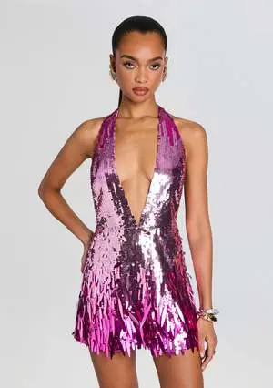 Retrofete Kinara Sequin Mini Dress - Peony