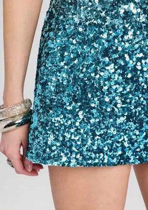 Retrofete Tancy Sequin Mini Dress - Seychelle/teal Omb