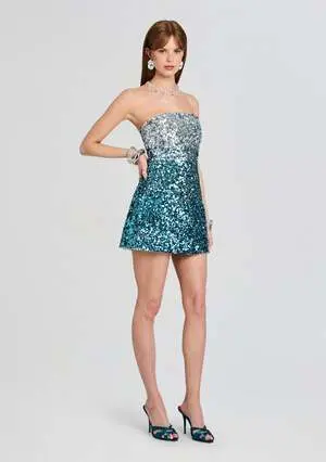Retrofete Tancy Sequin Mini Dress - Seychelle/teal Omb