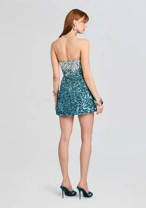 Retrofete Tancy Sequin Mini Dress - Seychelle/teal Omb