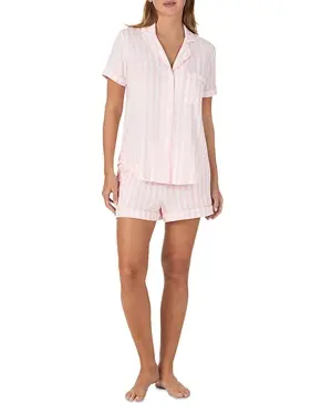Kate Spade New York Striped Boxer Pajama Set - Pink/white