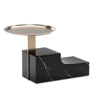 CARACOLE Overlap Nightstand Base, Dark - Nero Marquina