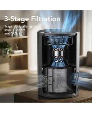 MIKO Ibuki 2.0 Smart Home Air Purifier With App Control & Oil Diffuser Covers Up To 1500 Sq Ft