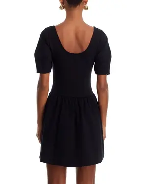 Aqua Ponte Scoop Neck Mini Dress