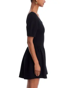 Aqua Ponte Scoop Neck Mini Dress