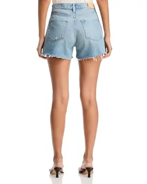 Paige Archie Raw Hem Denim Shorts - Foret