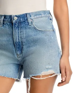 Paige Archie Raw Hem Denim Shorts - Foret