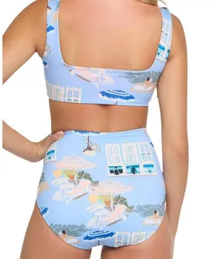 HERMOZA High Waisted Ruched Bikini Bottom