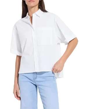 Lyssé Corinna Oversized Cropped Shirt - White