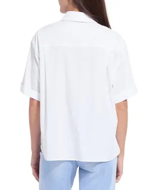 Lyssé Corinna Oversized Cropped Shirt - White