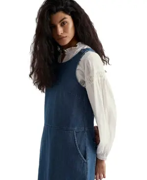 SEASALT CORNWALL Salt Weave Pinafore - Mid Wash
