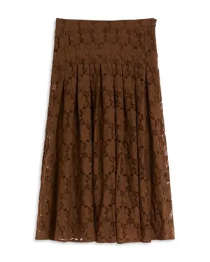 Max Mara Lace Midi Skirt - Chocolate