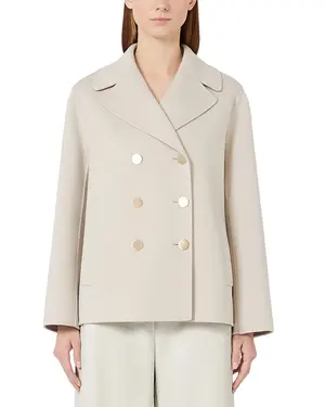 Max Mara Double-breasted Wool Jacket - Sand