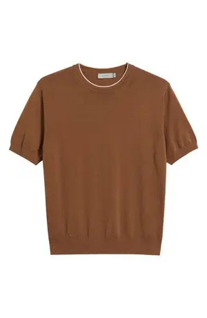 Canali Short-sleeve Cotton Crewneck Sweater