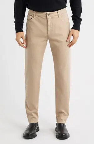 Canali Garment Dyed Bull Denim Jeans - Light Beige