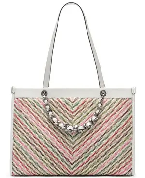 Karl Lagerfeld Paris Savoie Chevron Raffia Tote - Multi Combo