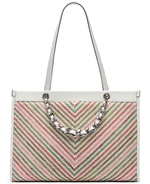 Karl Lagerfeld Paris Savoie Chevron Raffia Tote