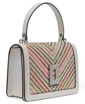 Karl Lagerfeld Paris Simone Chevron Raffia Satchel