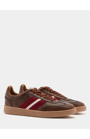 Bally Retro Crest Leather Sneakers - Brown
