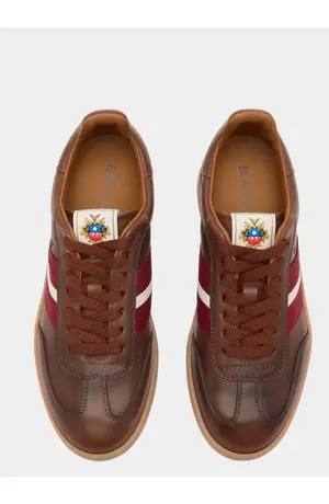 Bally Retro Crest Leather Sneakers - Brown
