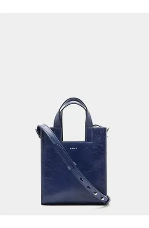 Bally Easy Small Leather Tote Bag - Blue