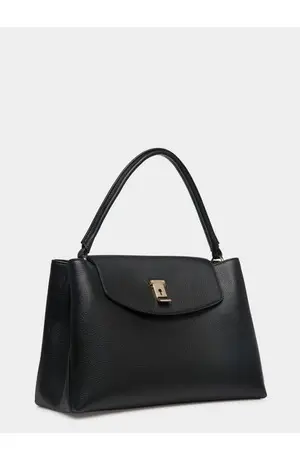 Bally Lock Me Top Handle Bag In Leather - Black