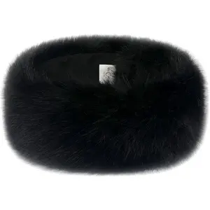 MISS CIRCLE Vegan Fur Hat Headband - Black