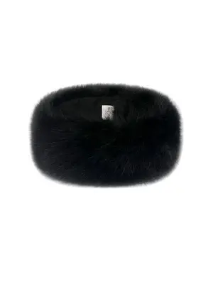 MISS CIRCLE NEW YORK Vegan Fur Hat Headband - Black