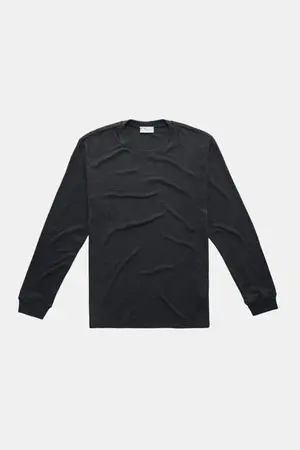 WOLF VS. GOAT (WVG) Heavyweight Viscose Interlock Long Sleeve Crewneck - Black