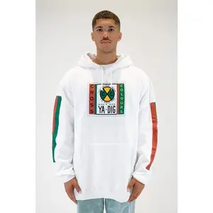 CROSS COLOURS Hooded Pullover With Graphic - White