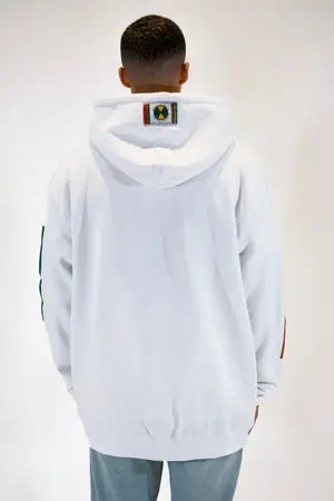 CROSS COLOURS Hooded Pullover With Graphic - White