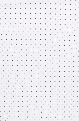 W.R.K Slim Fit Metro Diamond Print Reworked Dress Shirt - White/grey