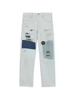Junya Watanabe Patchwork-detail Jeans - Blue