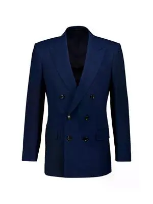 TOM FORD Double-breasted Wool Blazer - Blue