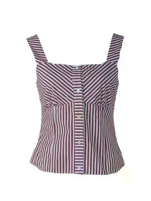 Maje Striped Crop Tank Top