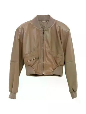Chloé Zip Leather Jacket - Brown
