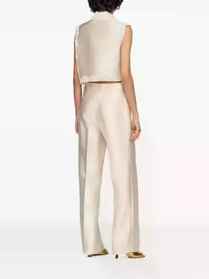 Sandro Satin Straight-leg Trousers - Neutrals