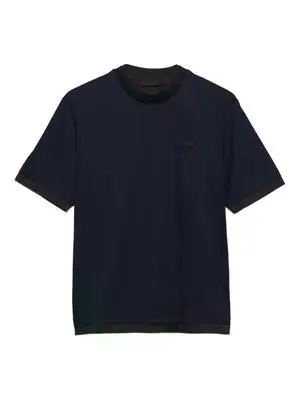 Prada Triangle-logo Cotton T-shirt - Blue