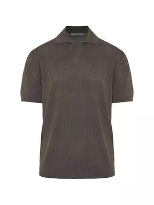 Corneliani Pima Ribbed Short Sleeve Sweater