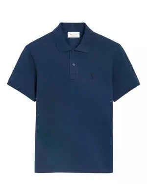 AMI Paris De Coeur Logo-detail Polo Shirt - Blue
