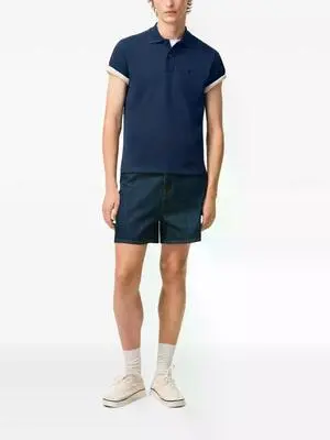 AMI Paris De Coeur Logo-detail Polo Shirt - Blue