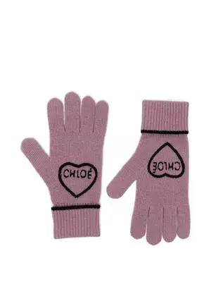 Chloé Coeur Gloves - Pink