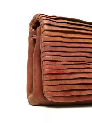 SOMMET Soffietta Pleated Cross Body Bag - Brown