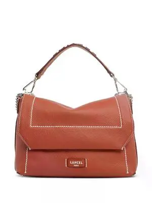 LANCEL Ninon Topstitch Flap Shoulder Bag - Brown