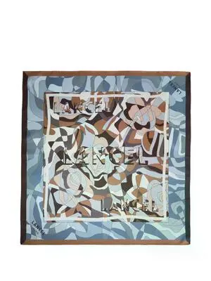 LANCEL Geometric-patterned Scarf - Blue