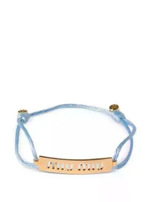 Miu Miu Metal And Cord Bracelet - Gold